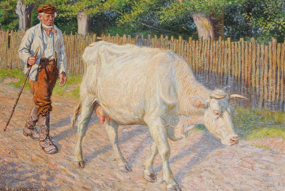 Bonhams : Richard Henry Brock (British, active 1897-1915) A cow and drover