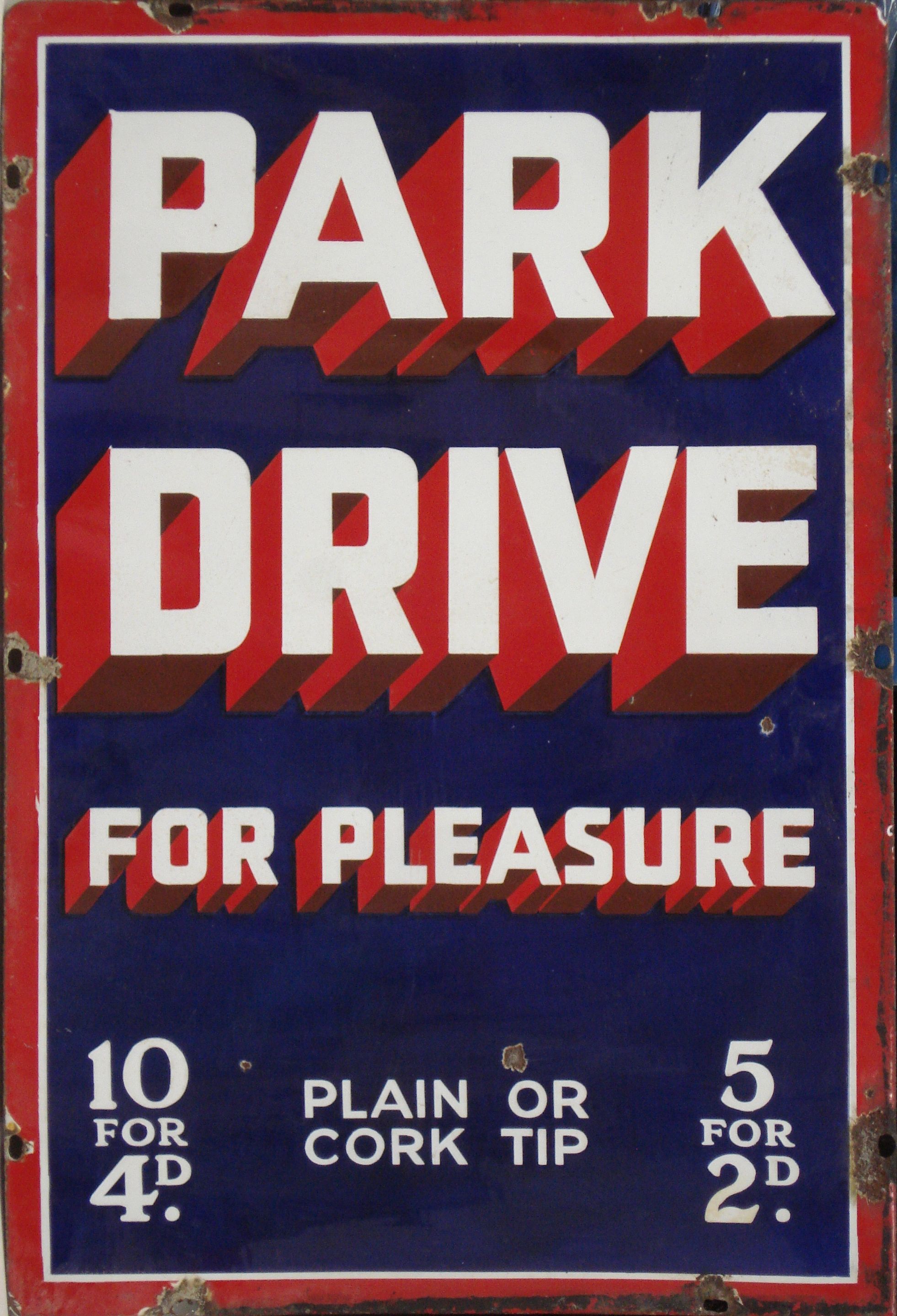 Bonhams Cars : A 'Park Drive' cigarettes enamel sign,