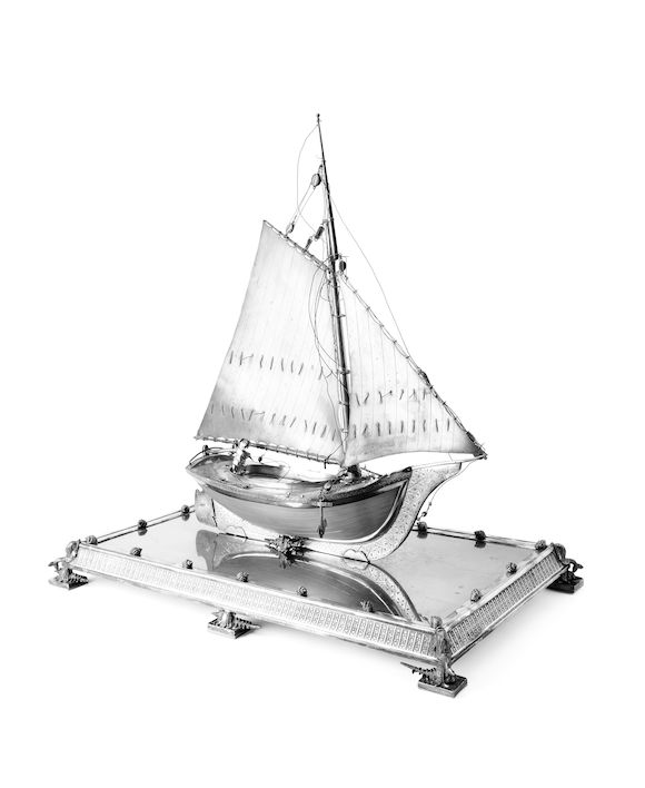 Bonhams : An impressive American electroplated model of a barque, circa ...