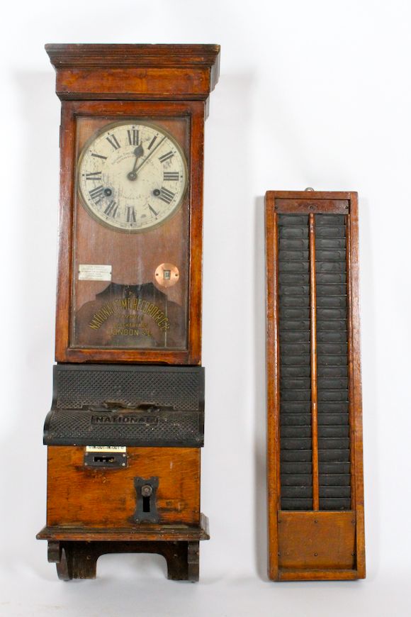 Bonhams : An oak National Time Recorder