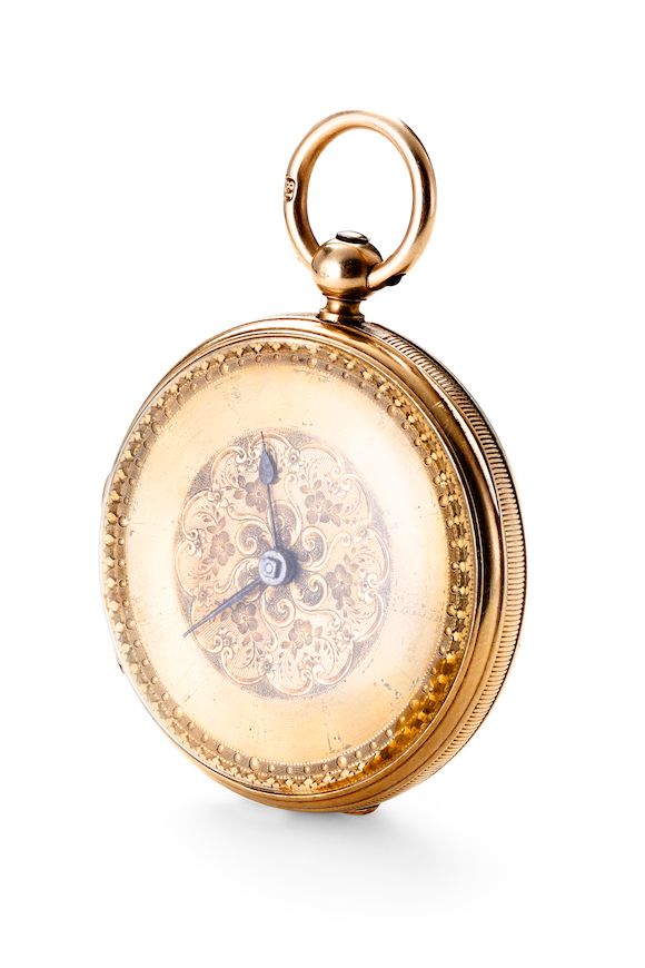 Bonhams : A ladies 18 carat gold fob watch By Lister and sons of Newcastle, No 7983,