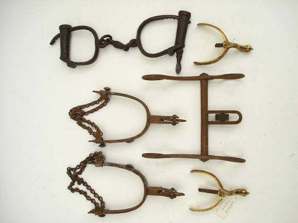 Bonhams : A pair of late 19th century gilt copper spurs