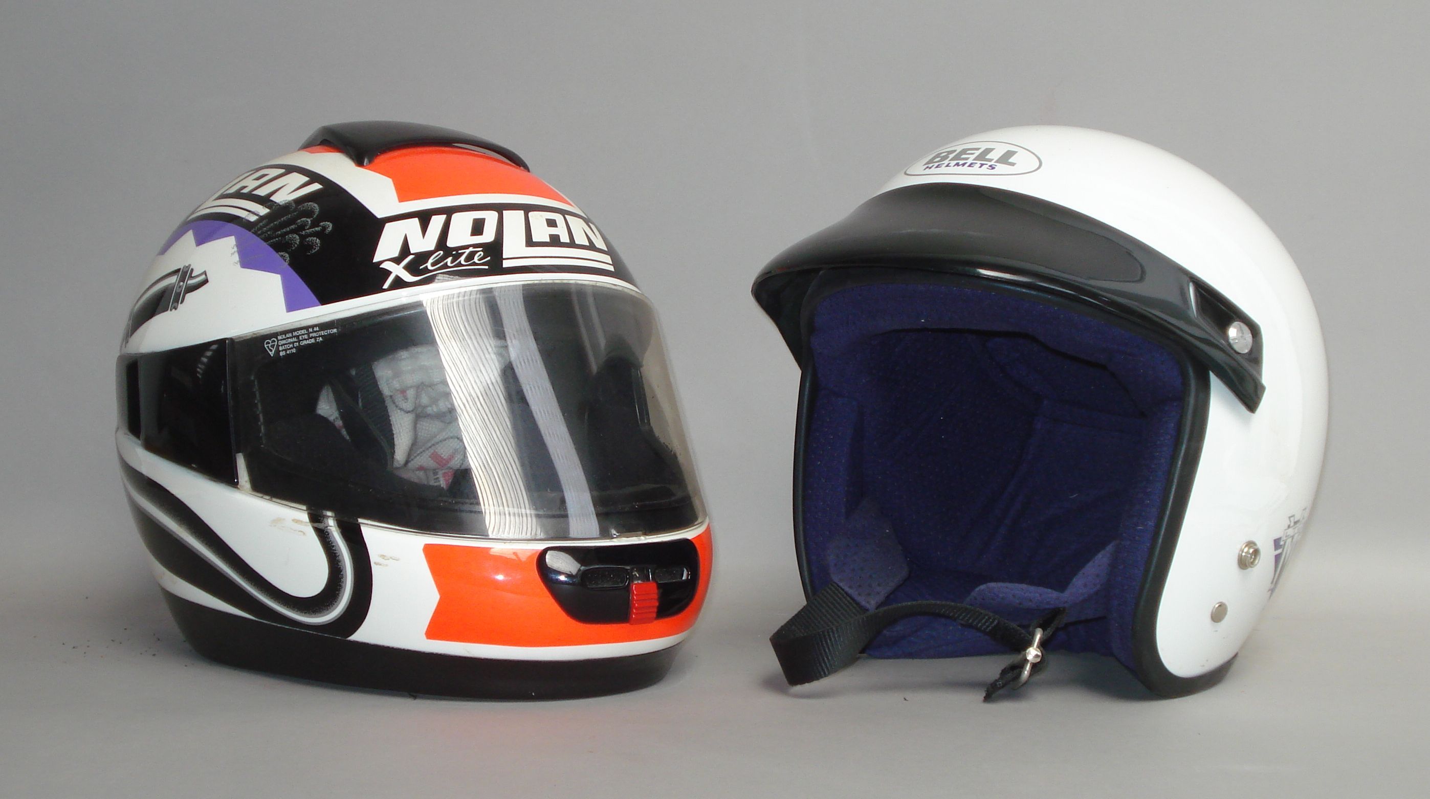 Bonhams Cars : Two motorcycle helmets,
