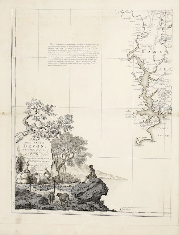 Bonhams : DEVON DONN (BENJAMIN) A Map of the County of Devon with the ...
