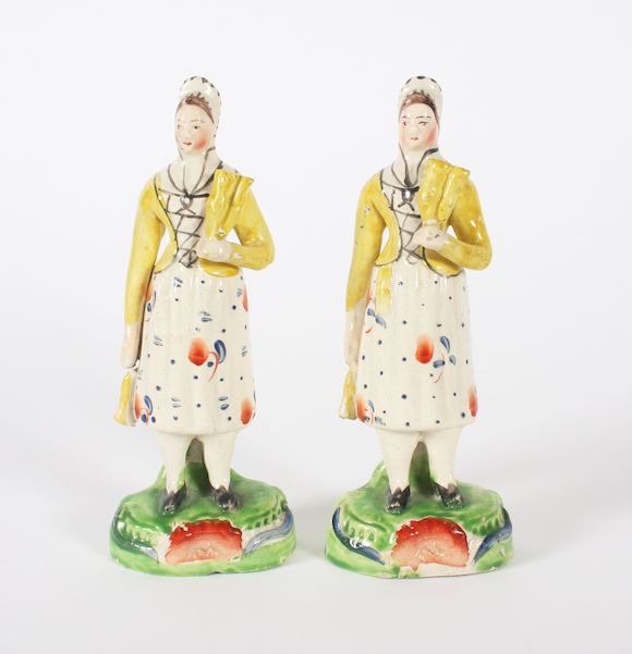 Bonhams : Two Staffordshire figures of Madam Vestris Circa 1828-30.