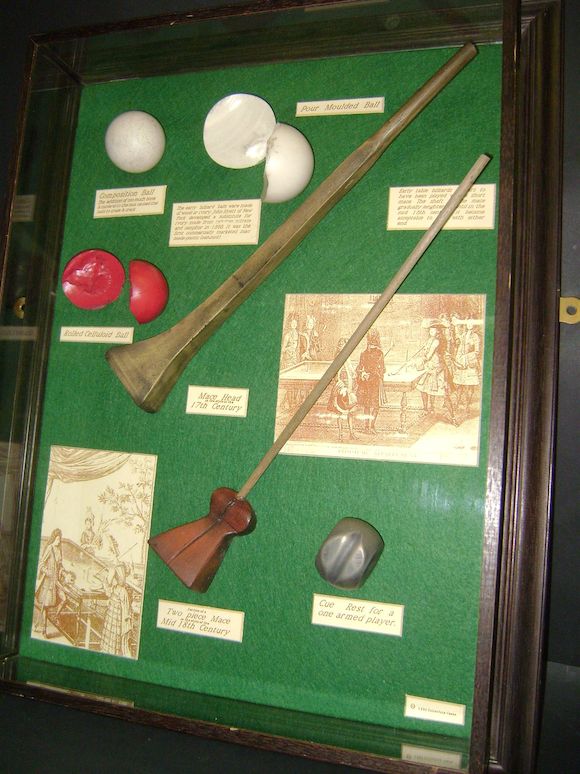 Bonhams : Billiard ball/Mace history display case