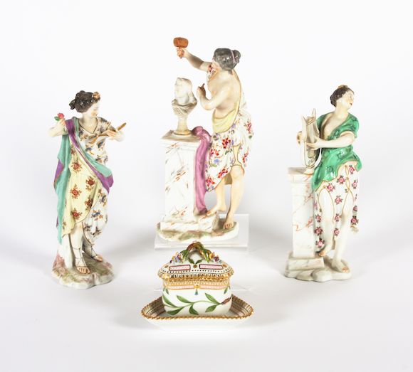 Bonhams : Three Dresden figures of Muses and a Royal Copenhagen 'Flora ...