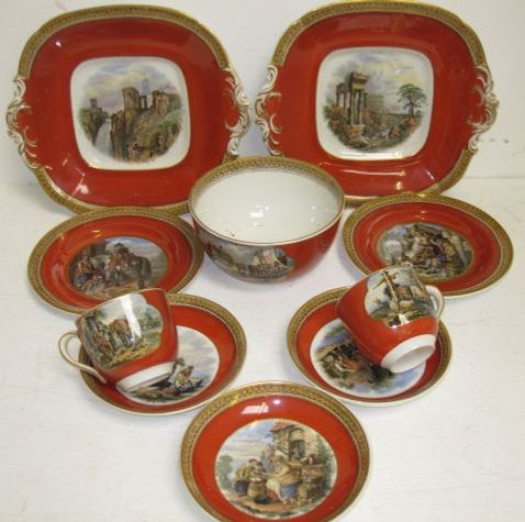 Bonhams : A Victorian Pratt ware tea service, transfer printed with ...