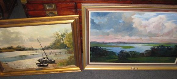 Bonhams : Derek Worth, 20th Century - Christchurch Harbour, Dorset ...