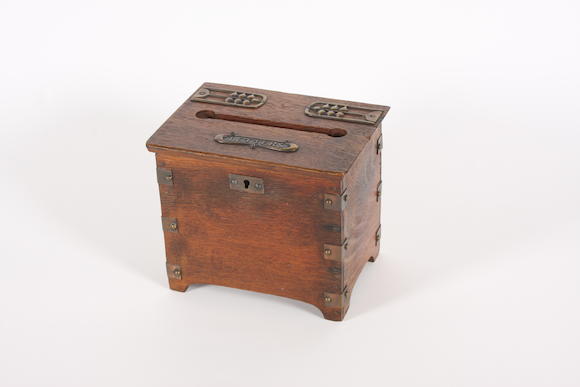 Bonhams : An Art Nouveau style oak letter box