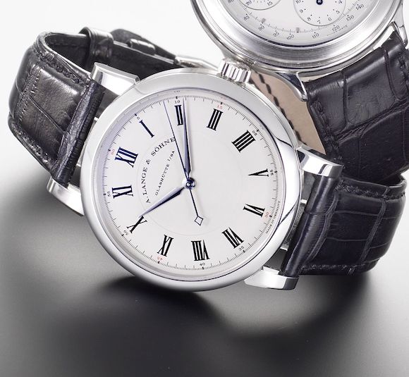 Bonhams : A. Lange & Söhne. A very fine platinum manual wind centre ...