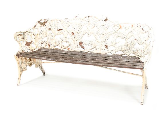 Bonhams : A Victorian cast-iron Fern pattern garden bench in the manner ...