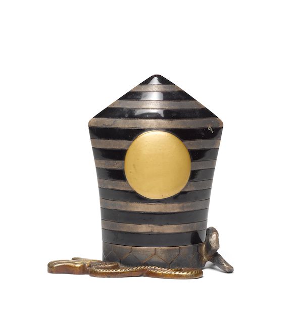 Bonhams : A mixed-metal incense-stick box and cover in the form of a ...