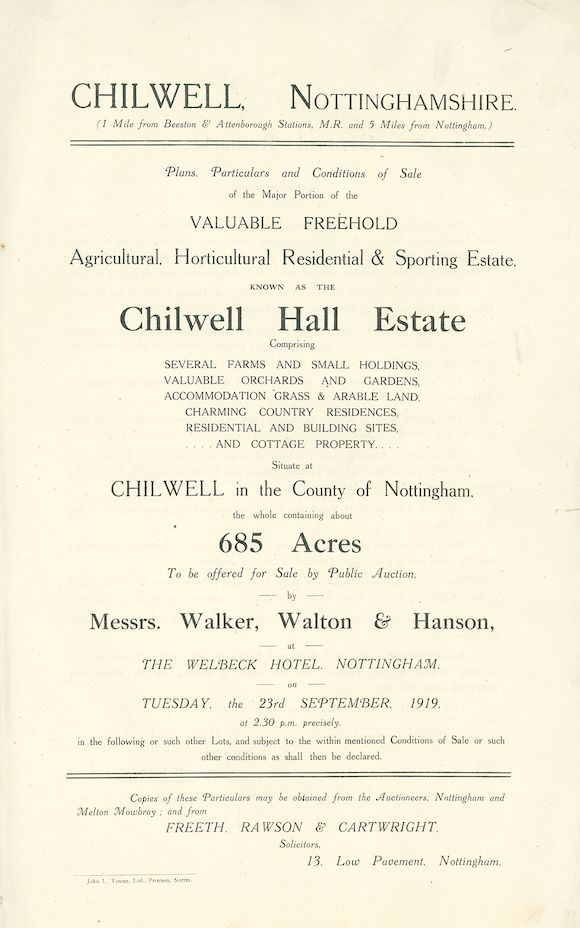 Bonhams : AUCTION CATALOGUE, ESTATE Chilwell, Nottinghamshire ...