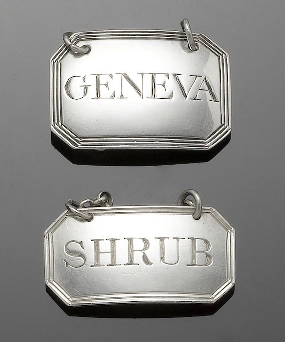 Bonhams : A late 18th/early 19th century silver GENEVA wine label, by ...
