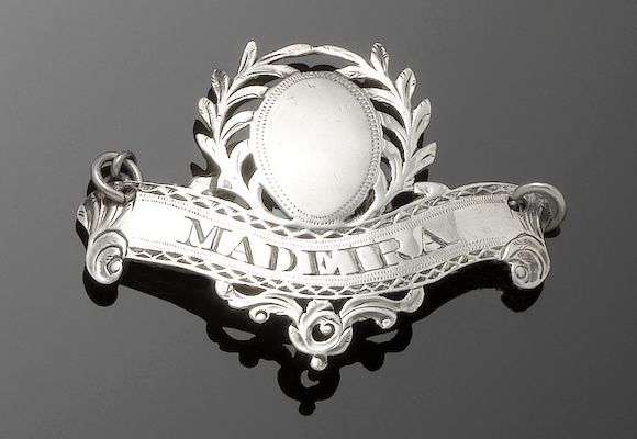 Bonhams : An 18th century silver MADEIRA wine label, by Hester Bateman ...