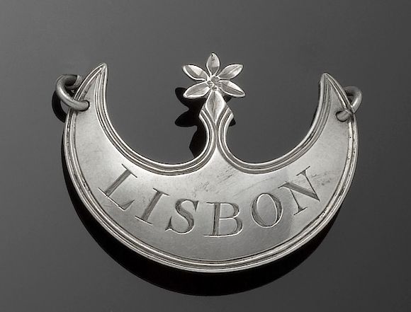 Bonhams : A George III silver LISBON wine label, by Samuel Godbehere ...