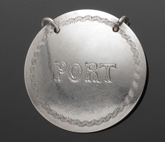 Bonhams : A 19th century silver PORT wine label, unmarked,
