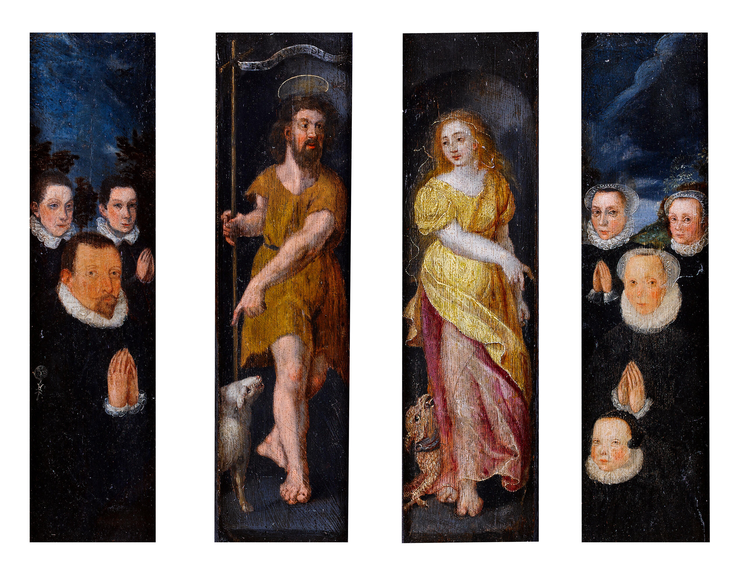 Bonhams : Circle of Marten de Vos (Antwerp 1532-1603) A polyptych. Central panels Saint John the ...