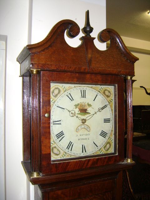Bonhams : A 19th Century Oak 30 longcase clock by D Hatfield, Bosworth,