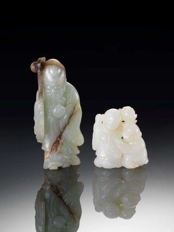 Bonhams : Two jade figures