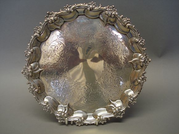 Bonhams : A Victorian circular waiter by J.& A. Savory, London 1845