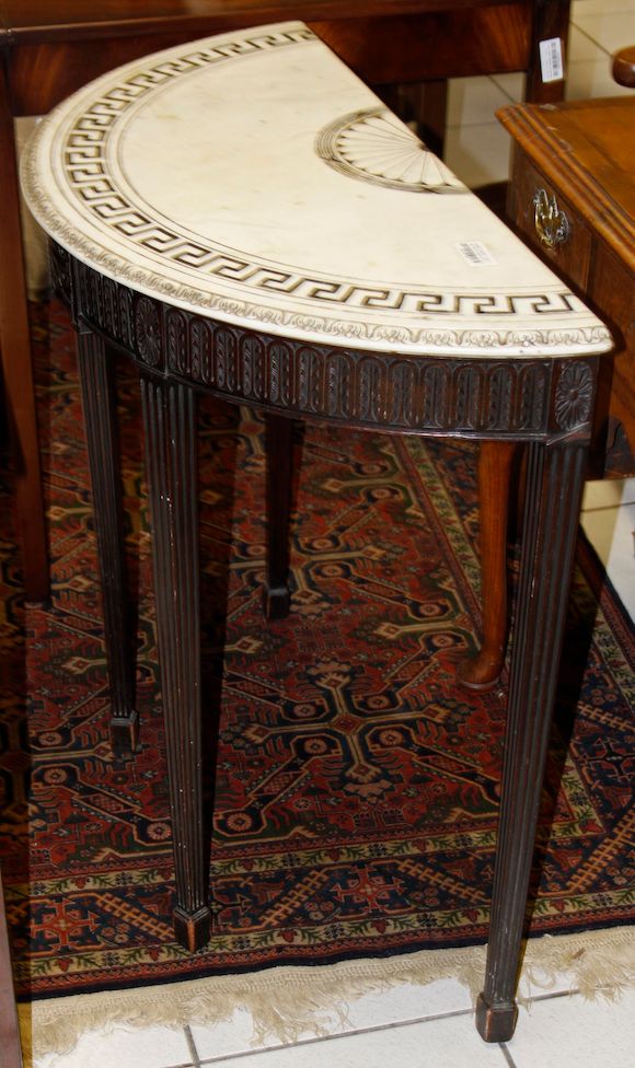 Bonhams : A half moon shaped marble top side table,in the Adam taste ...