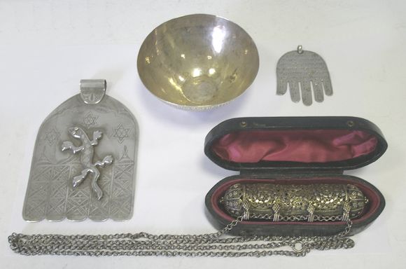 Bonhams : Four pieces of Continental silver Judaica, unmarked, (4)