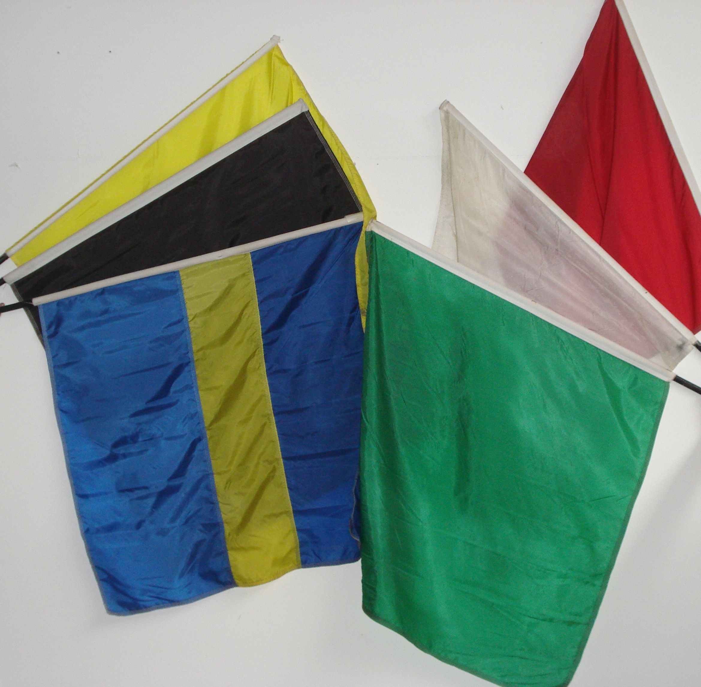 Bonhams Cars : Six marshalling flags,