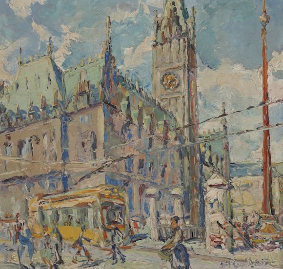 Bonhams : Alan Ian Ronald, RSW (British, 1899-1967) 'The Rathaus Hamburg'