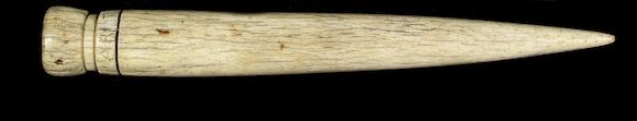 Bonhams : A whalebone fid, dated 1937, 11in (28cm) long