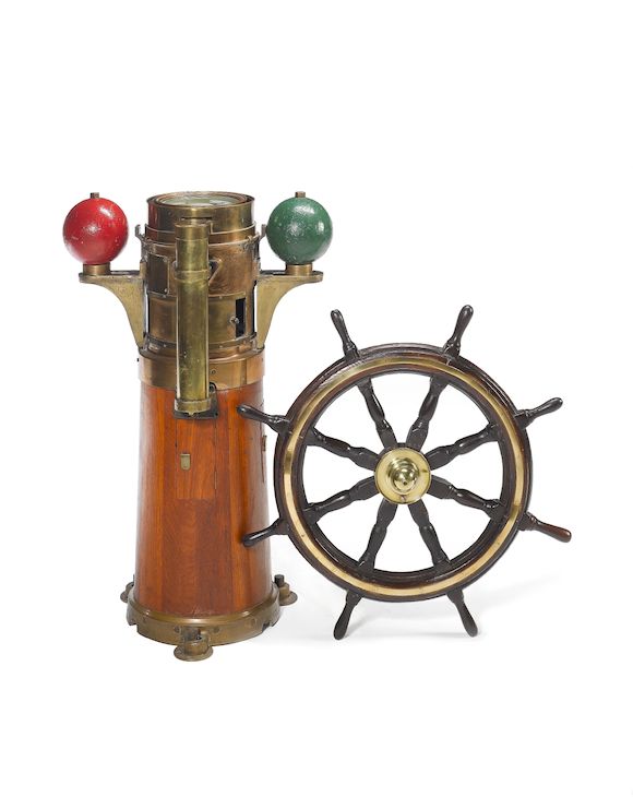 Bonhams : A ship's wheel from the SS Tamaroa 37in (94cm) diam.