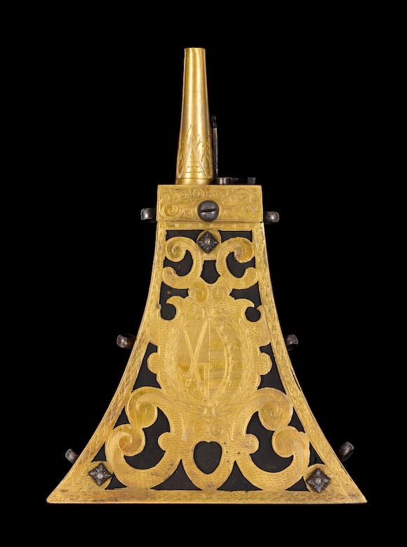 Bonhams : A Fine Saxon Musketeer's Powder-Flask With Gilt Mounts