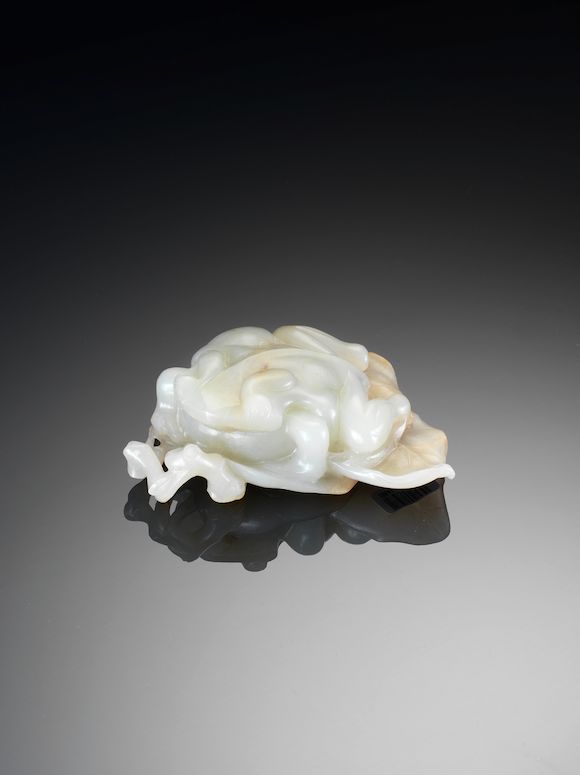 Bonhams : A pale jade 'toad' group 18th century