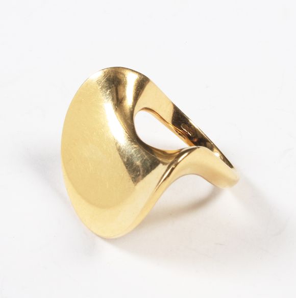 Bonhams : A Georg Jensen 18 carat gold ring Numbered 1092, with stamped ...