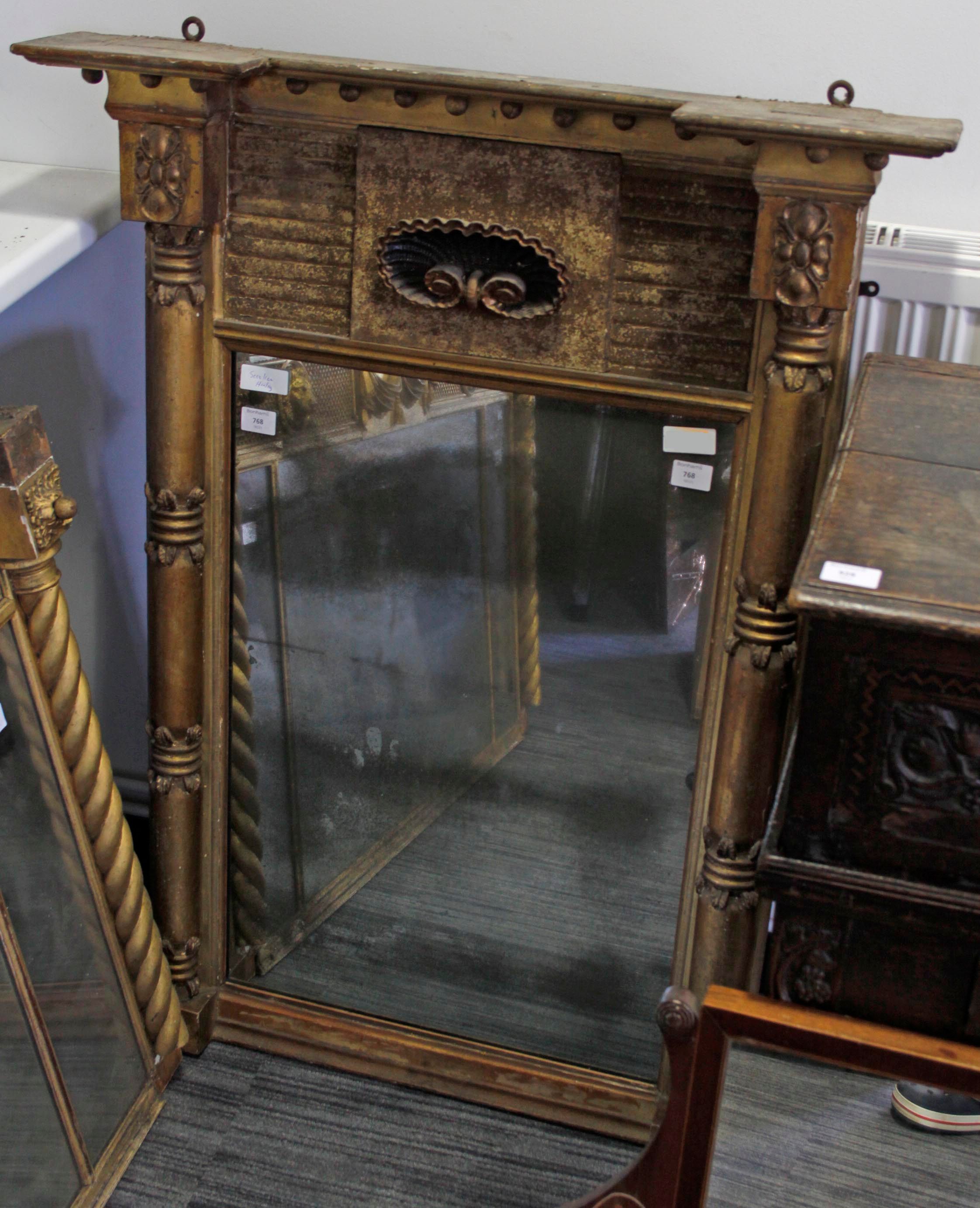 Bonhams : An early 19th Century gilt wall mirror,with scallop shell ...