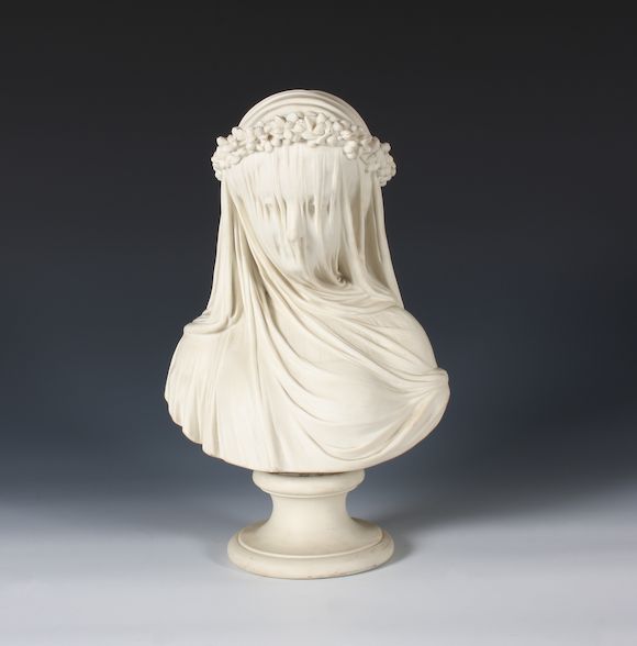Bonhams : A Copeland parian bust of 'The Veiled Bride' Circa 1861-65.