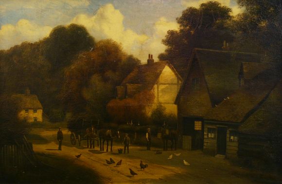 Bonhams : Alfred H. Vickers (British, fl.1853-1907) Street scene with ...