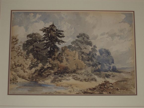 Bonhams : William Callow, RWS (British, 1812-1908) Study of trees by a pond