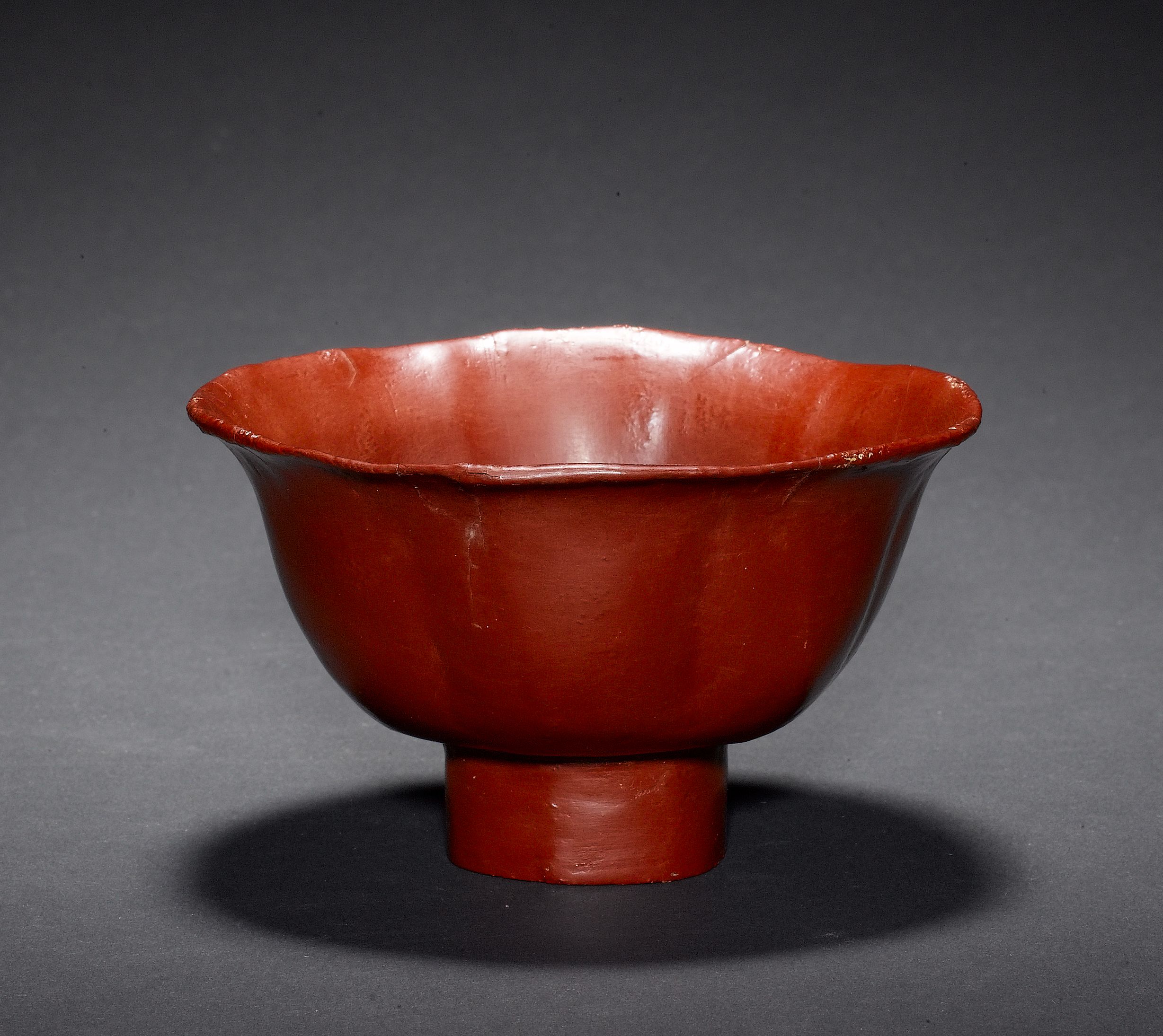 Bonhams : A rare early brown lacquer flower head cup Song Dynasty