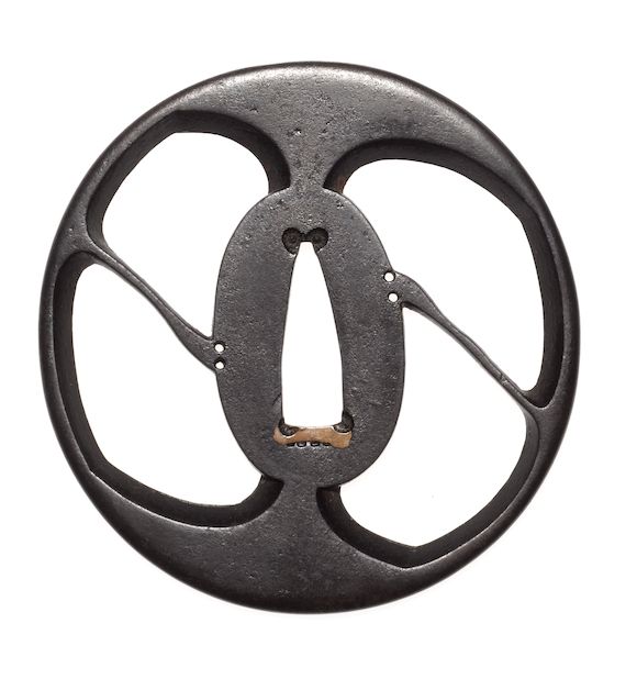 Bonhams : A Higo Kamiyoshi tsuba Attributed to Fukanobu, 19th century