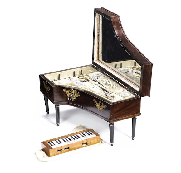 Bonhams : A grand piano-form musical neccessaire, retailed by Descamps ...