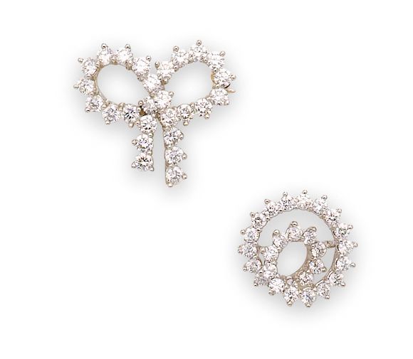 Bonhams : A set of diamond pins, by Tiffany & Co. (2)
