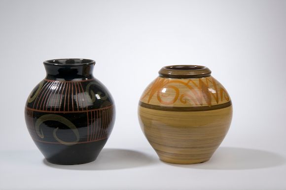 Bonhams : Two Studio Pottery earthenware vases by David Cardew ...