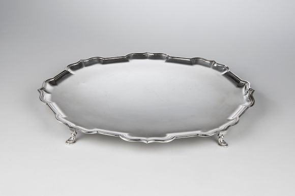 Bonhams : A Georgian style rectangular modern silver tray C.J. Vander ...