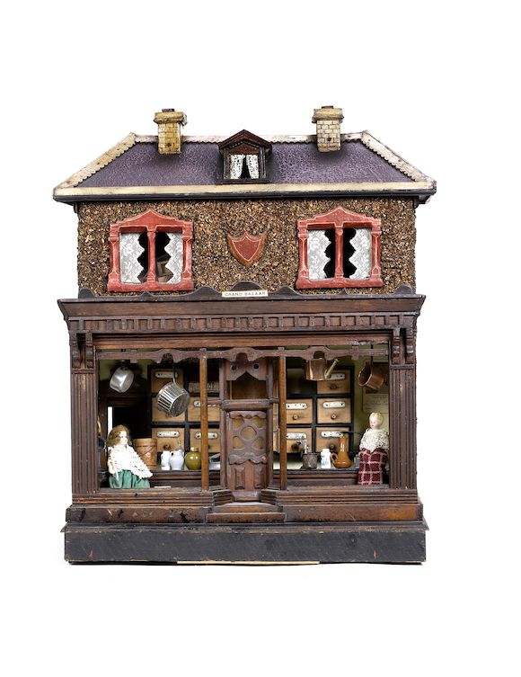 Bonhams : 'Grand Bazaar' miniature shop and contents, continental circa ...