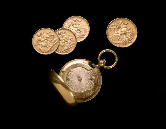 Bonhams : A modern 18ct gold sovereign keeper maker's mark JW ...