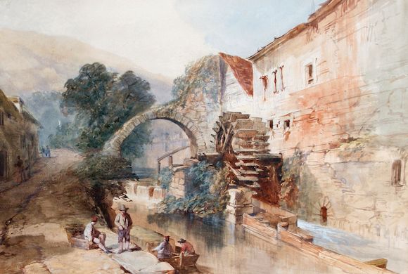 Bonhams : William Noble Hardwick (British, 1805-1865) Unloading at the mill