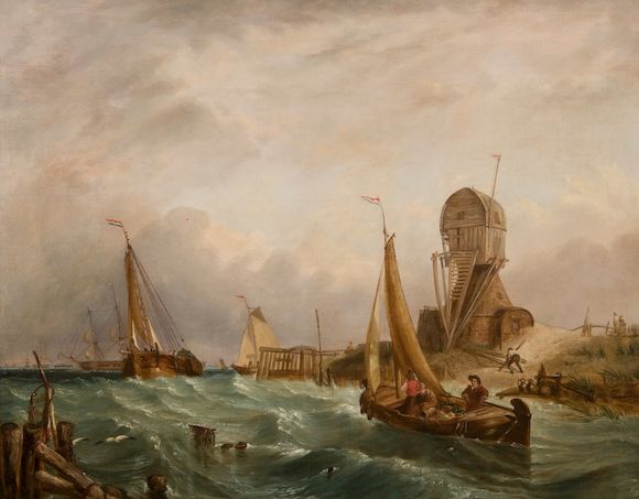 Bonhams : After Clarkson Stanfield 'Entrance to the Zuyder Zee, Tixel ...