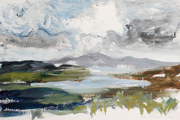 Bonhams : John Hitchens (British, born 1940) 'Lake landscape'